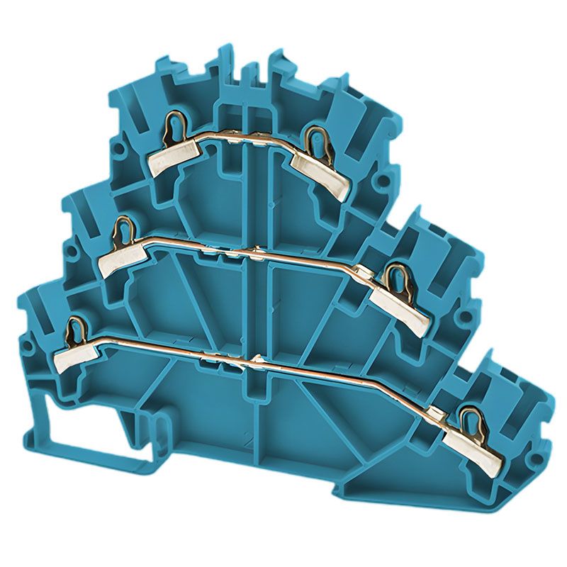 Borne de jonction à trois étages 2,5 mm² bleue - PFT3- IMO